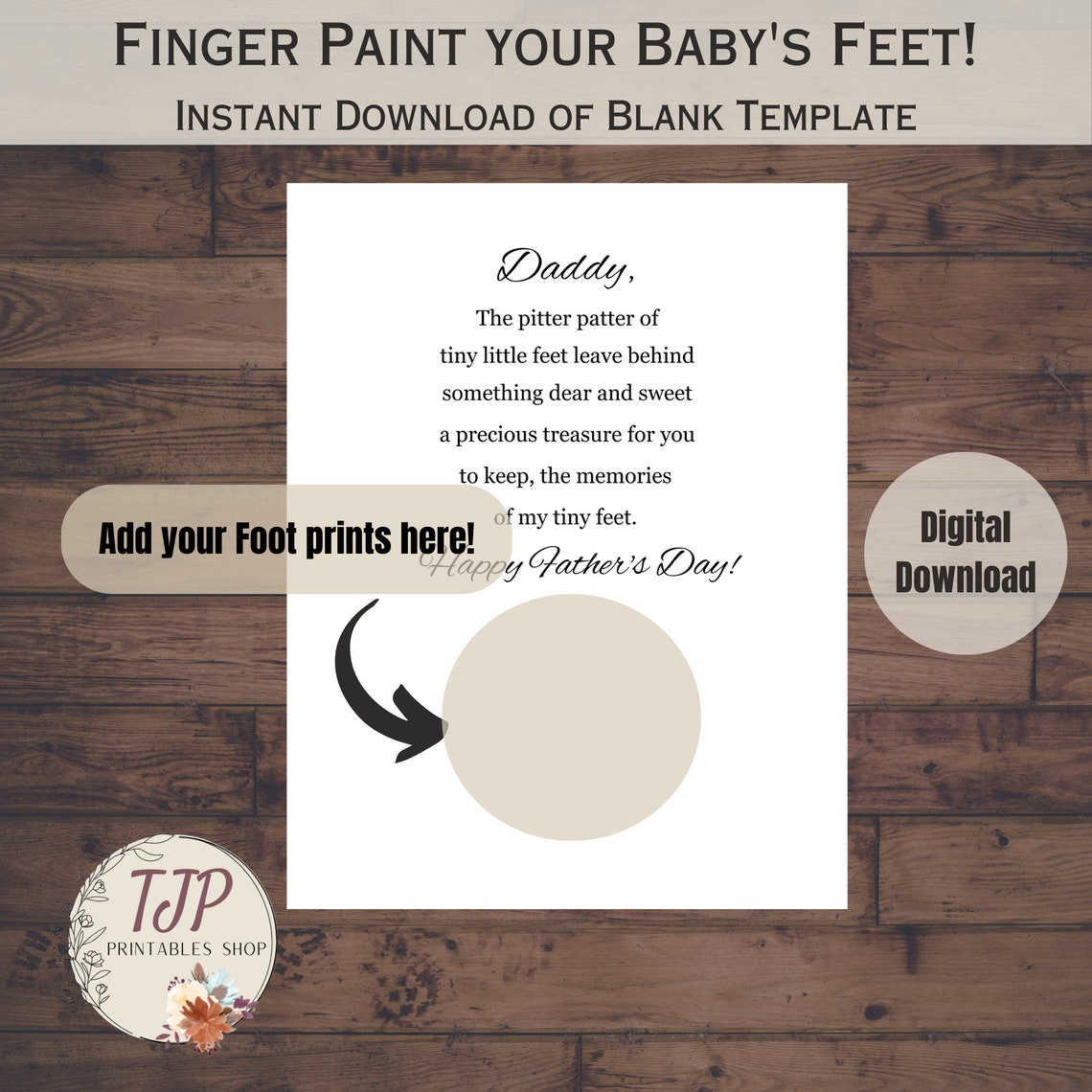 Fathers Day Footprint Editable Printable Finger Painting Craft for Dad ...