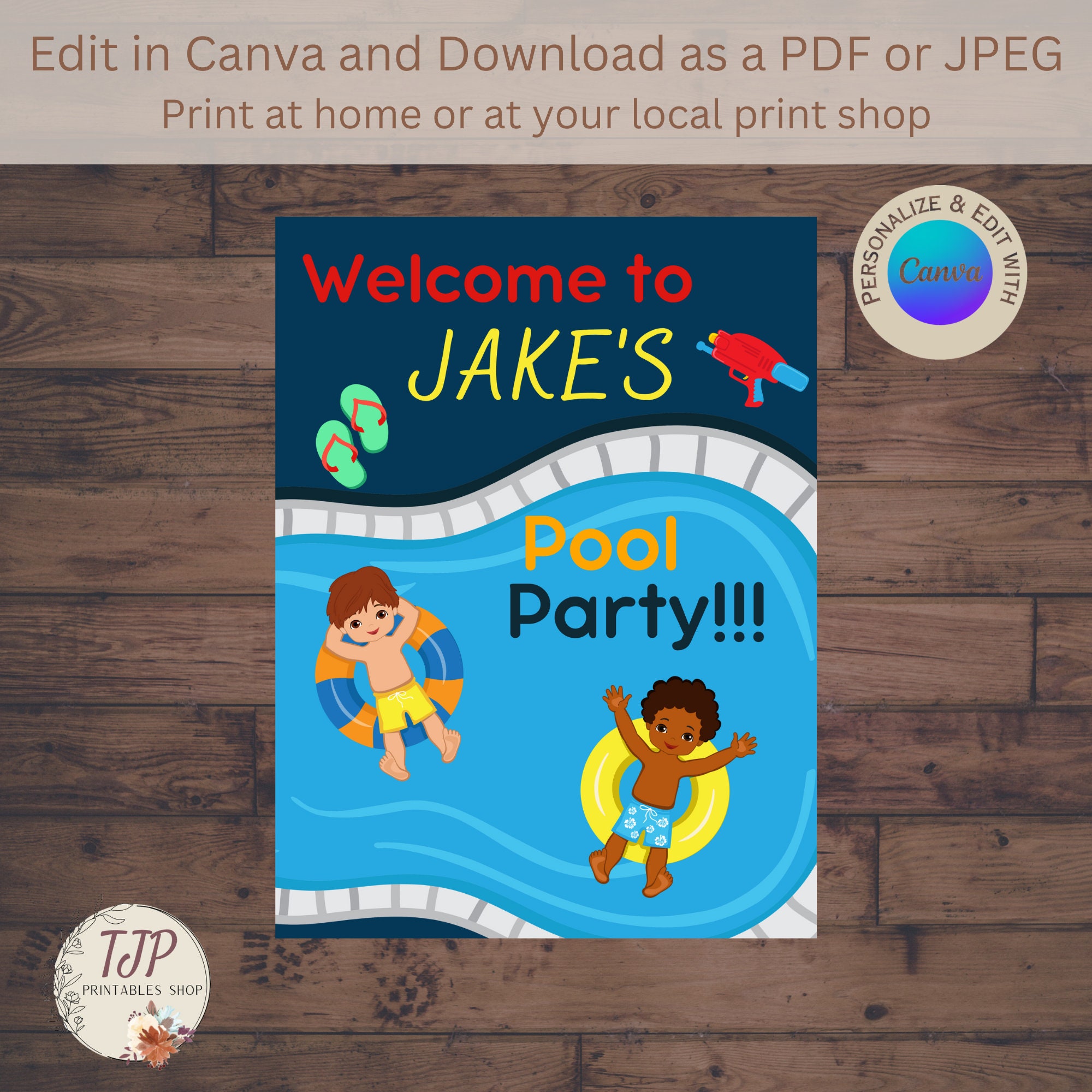 Pool Party Welcome Sign for Summer Pool Party Welcome Sign for Birthday ...