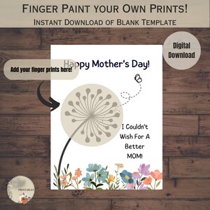 Mothers Day Finger Paint for Mom DIY Kid's Art Activity for Mom Kid's ...