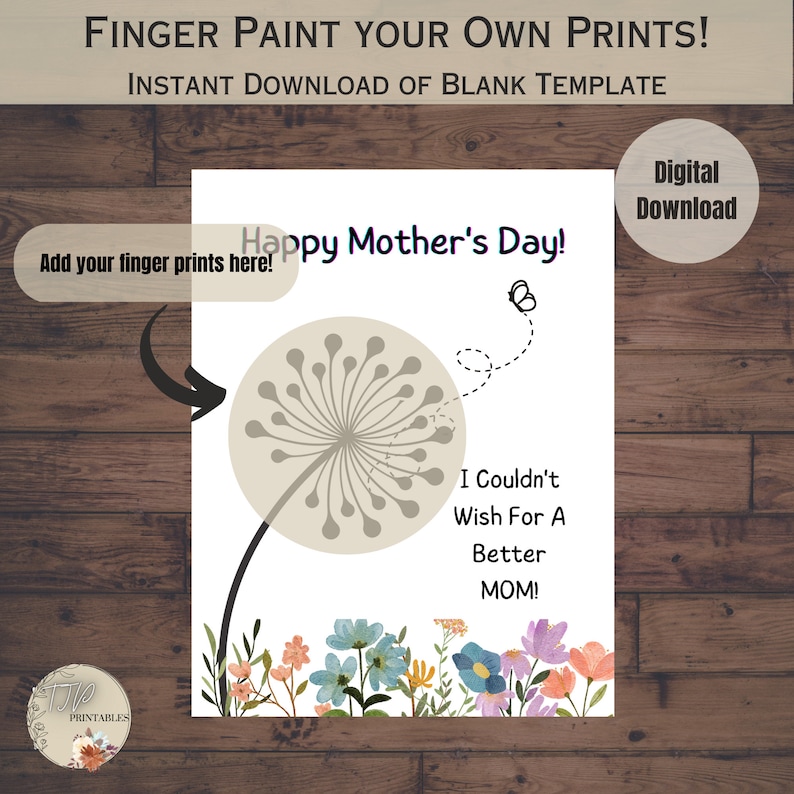 Mothers Day Finger Paint for Mom DIY Kid's Art Activity for Mom Kid's ...