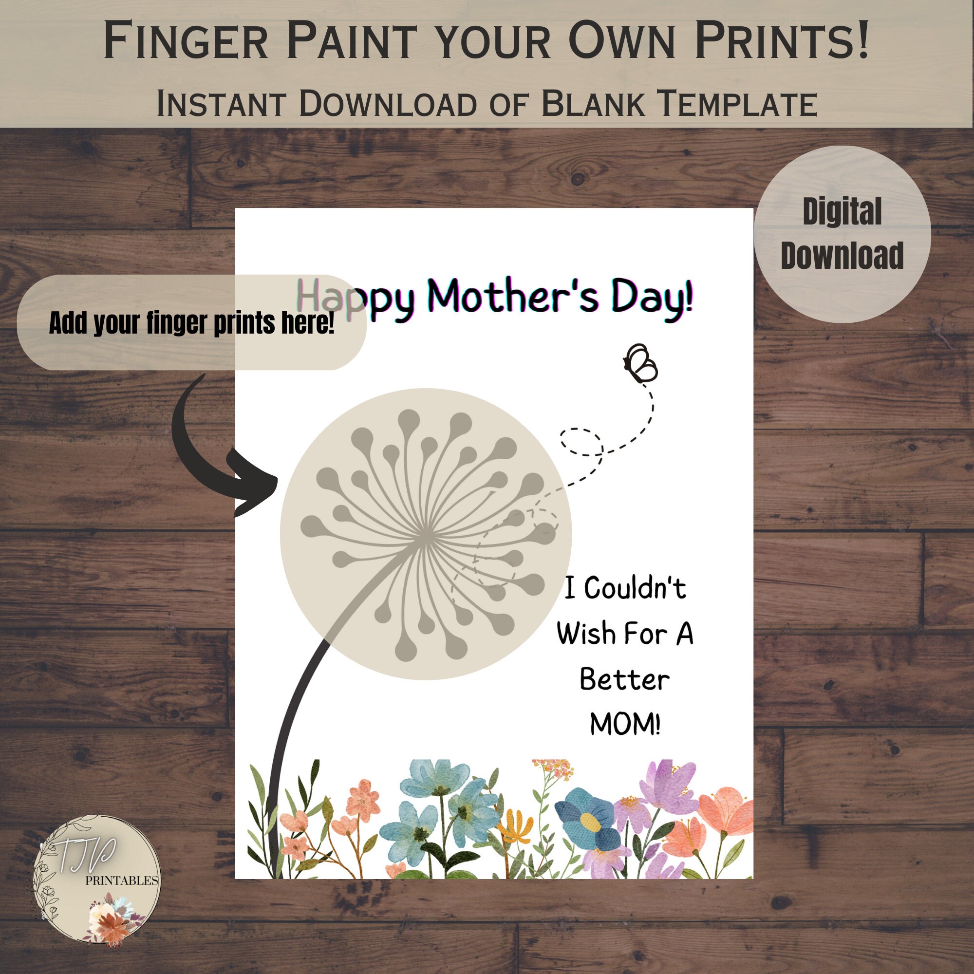 Mothers Day Finger Paint for Mom DIY Kid's Art Activity for Mom Kid's ...