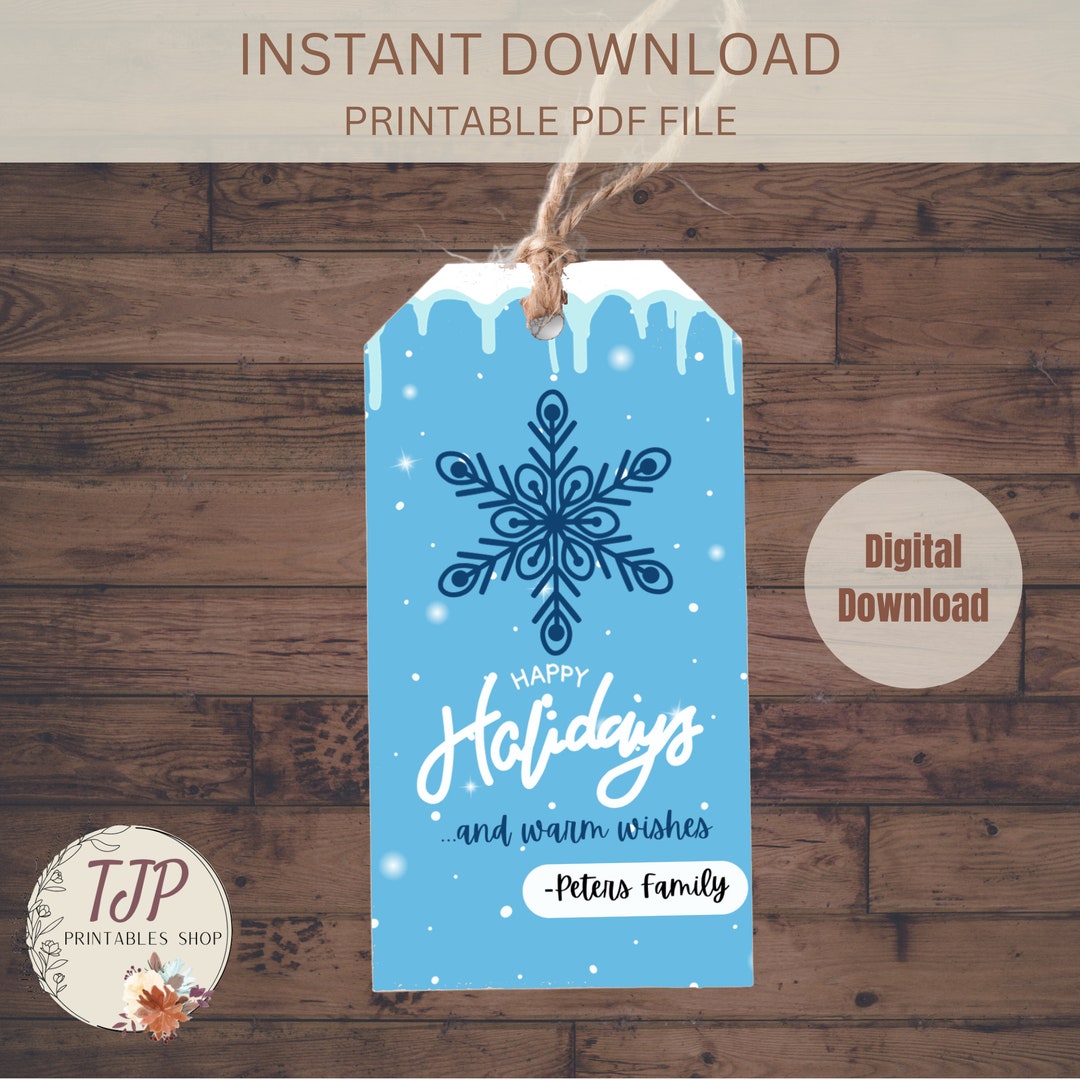 Happy Holidays Gift Tag, Teacher Gift Tag, Printable Christmas Gift Tag ...