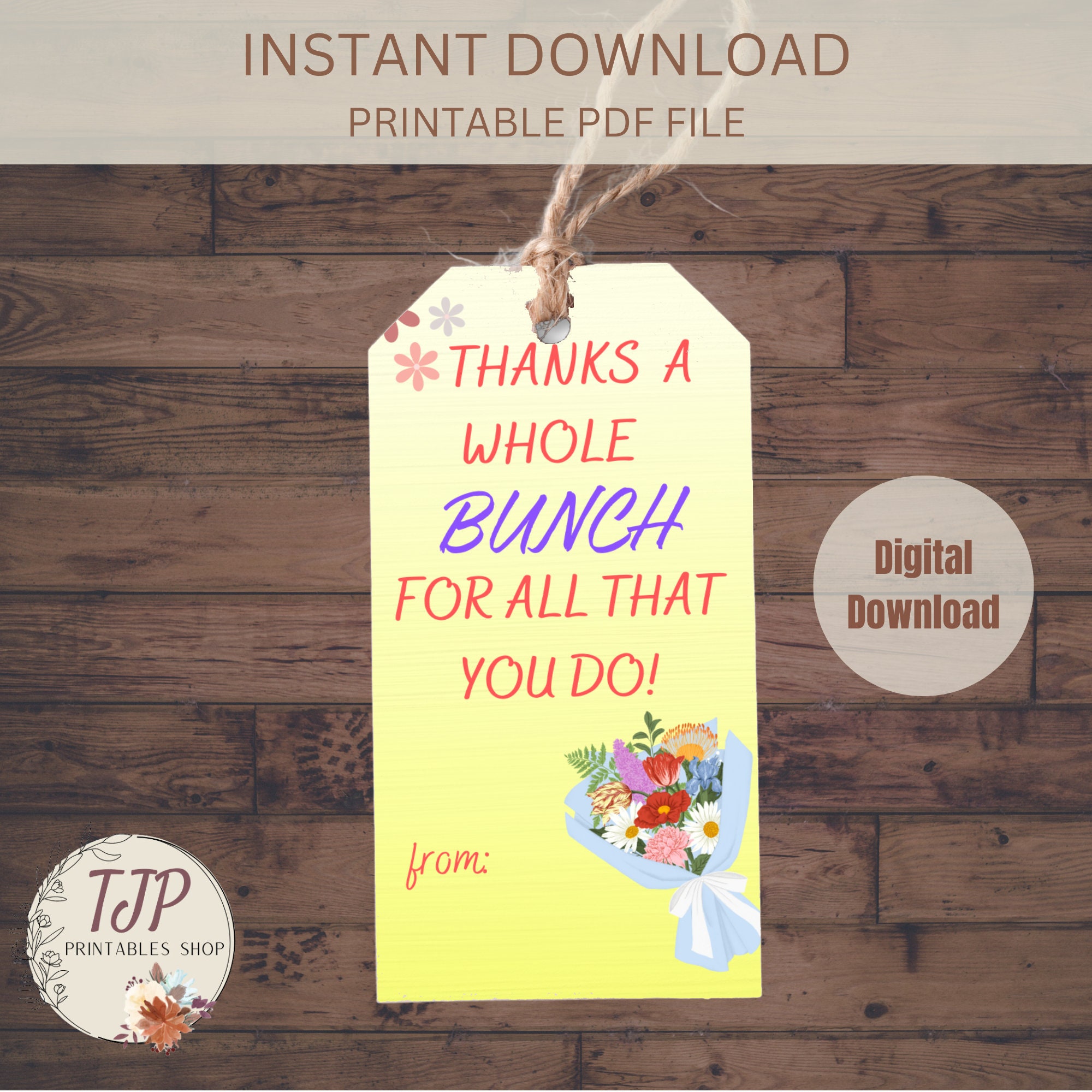 Teacher Appreciation Gift Tag Printable Thank You Tag for Teacher ...