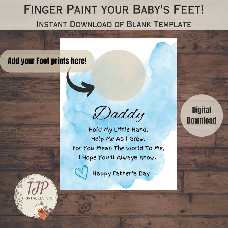 Fathers Day Handprint Editable Printable Finger Painting Craft for Dad ...