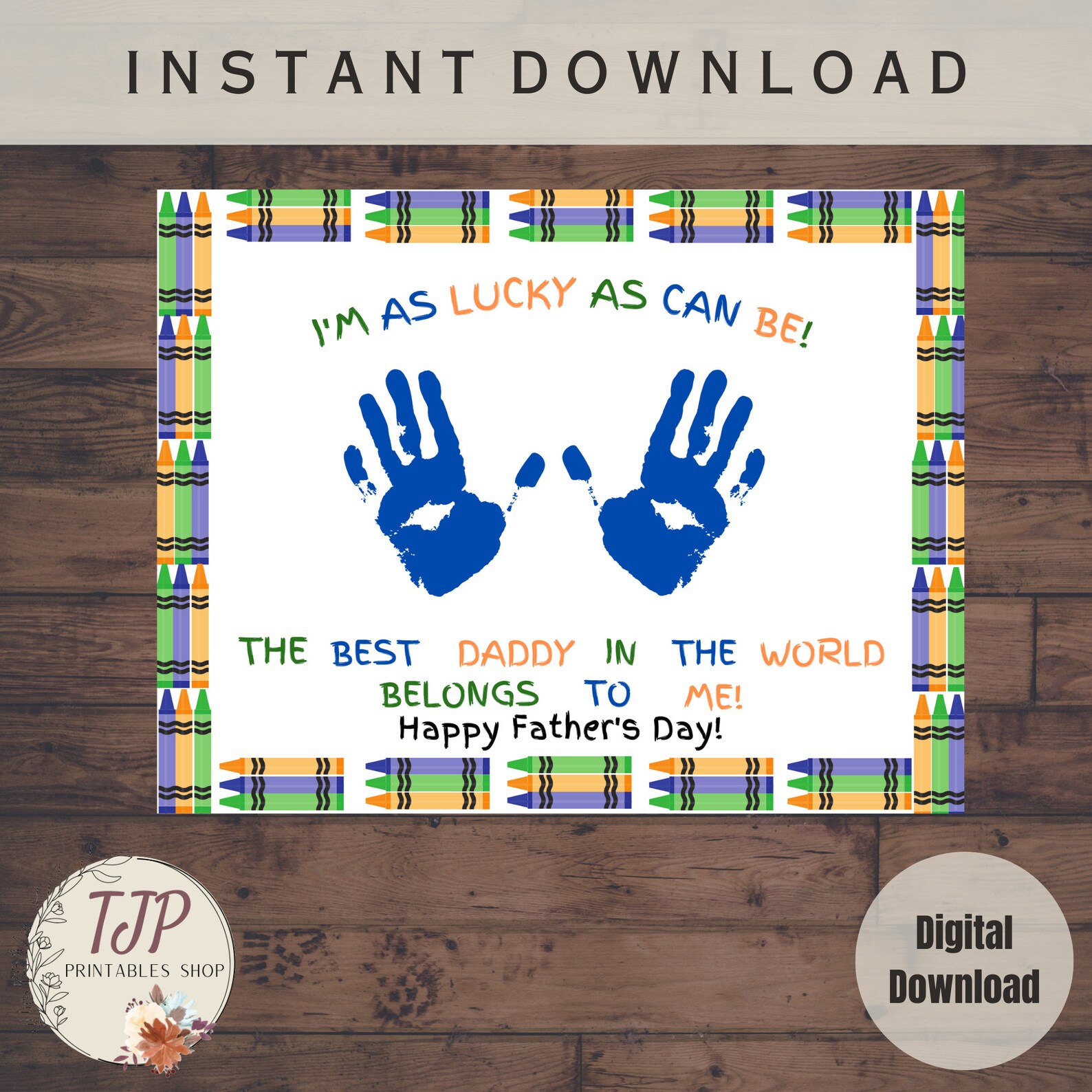 Handprint Craft for Fathers Day Card Printable for Fathers Day ...