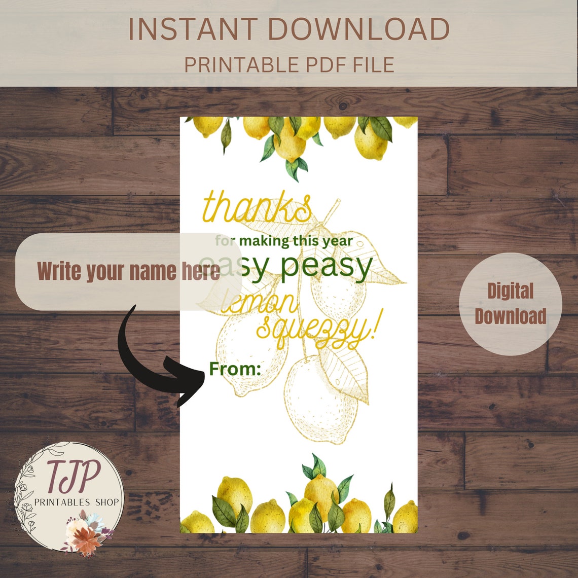 Easy Peasy Lemon Squeezy Teacher Appreciation Gift Tag Printable Thank ...