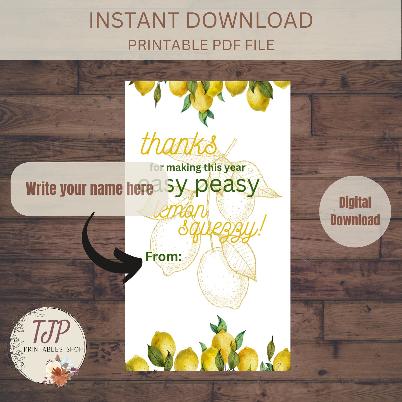 Easy Peasy Lemon Squeezy Teacher Appreciation Gift Tag Printable Thank ...