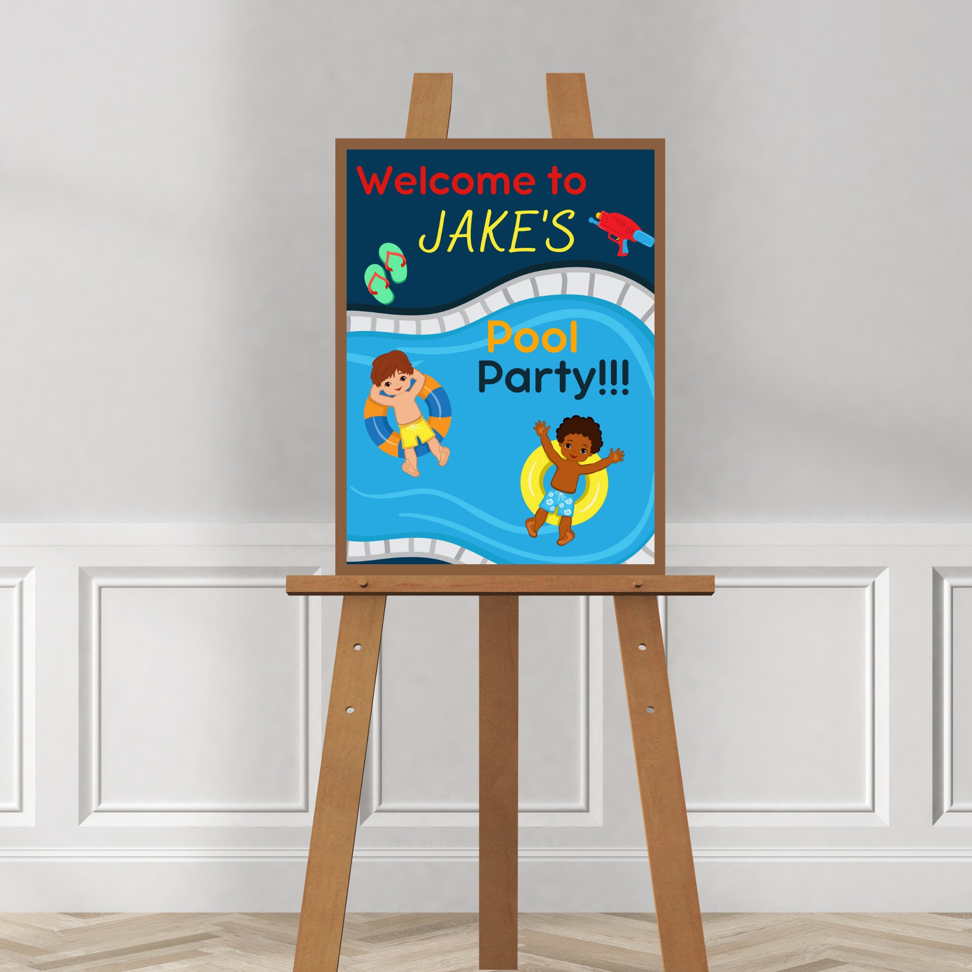 Pool Party Welcome Sign for Summer Pool Party Welcome Sign for Birthday ...