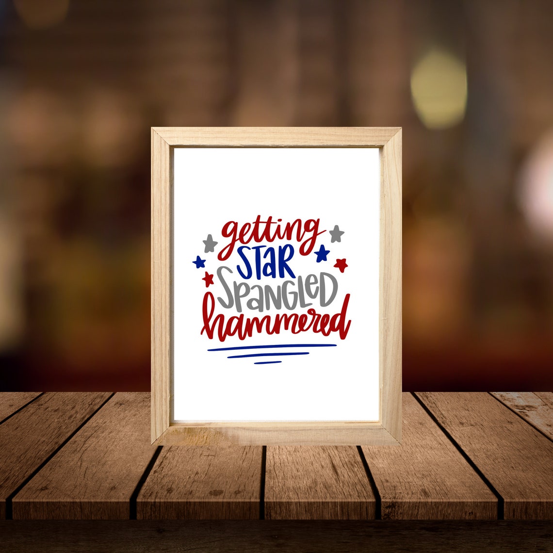 4th of July Getting Star Spangled Hammered Table Sign Party Decor for ...