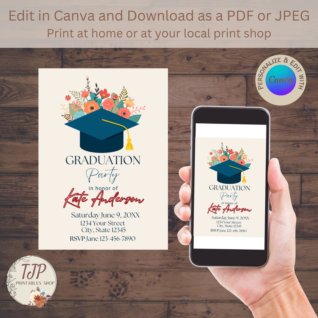 Graduation Party Invitation Template, Printable Graduation Party ...