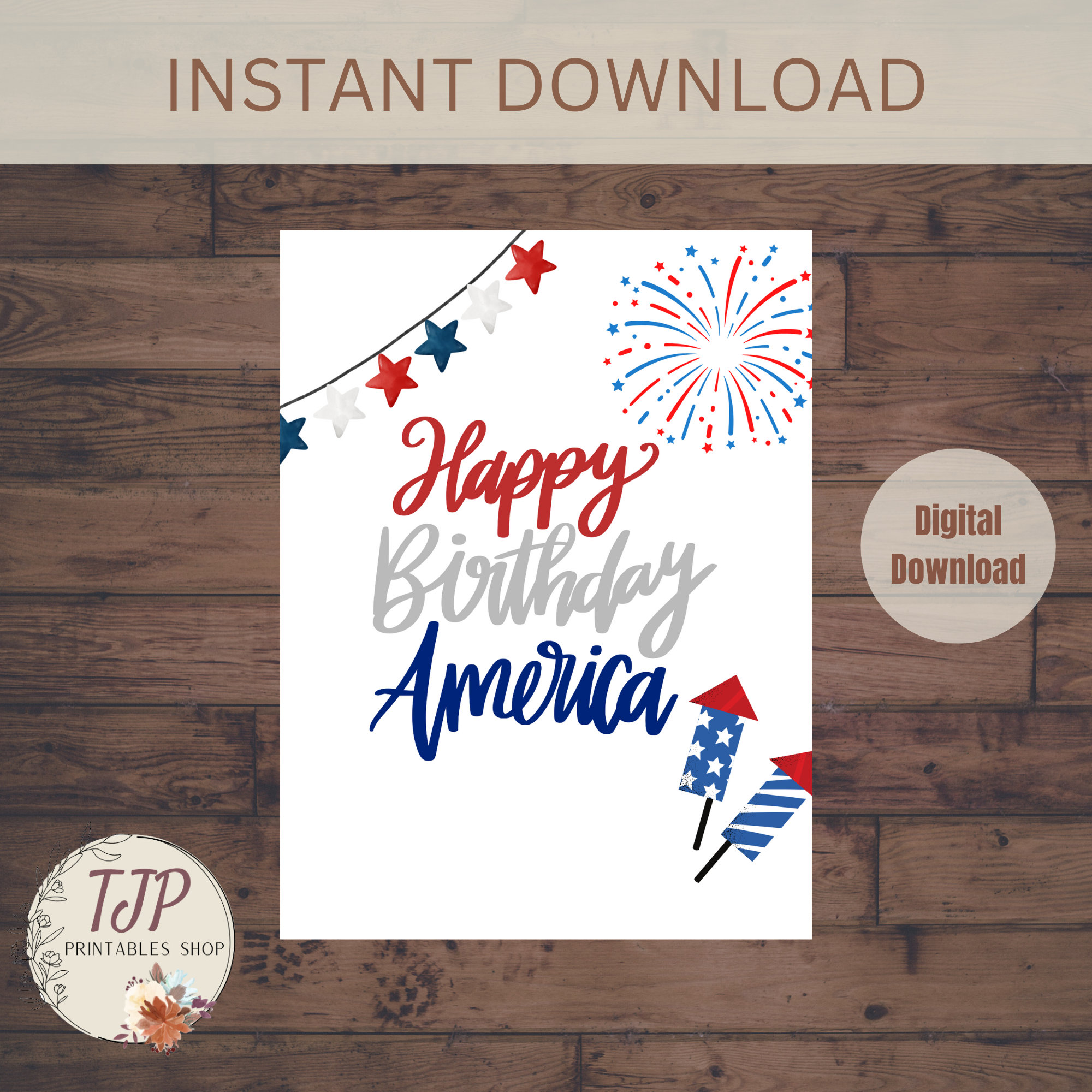 4th of July Table Sign Party Decor for Fourth of July Party Decorations ...