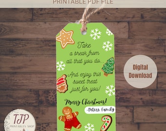 Christmas Neighbor Gift Tag, Neighbor Holiday Gift Tag, Printable ...