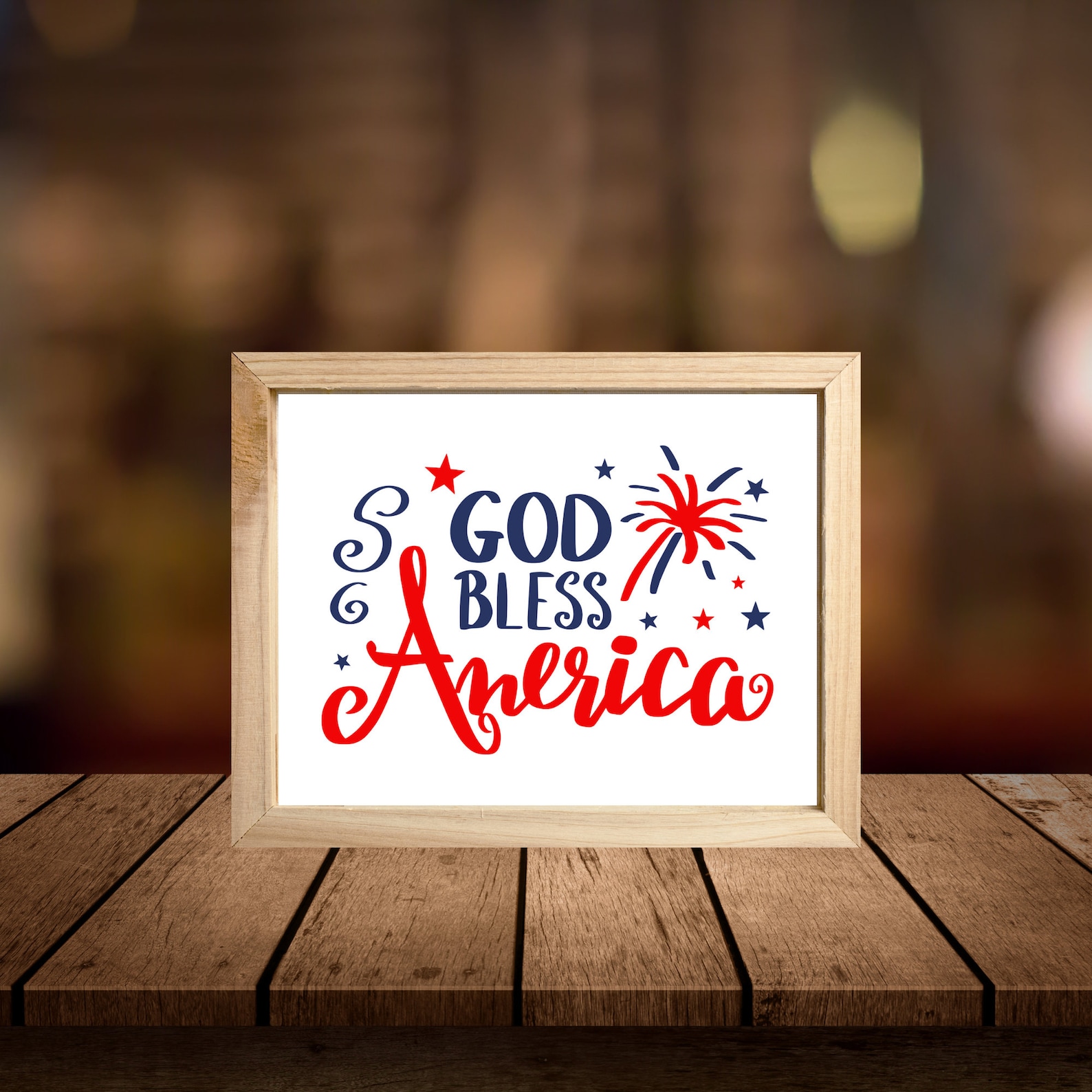 4th of July God Bless America Print Party Decor for Fourth of July ...