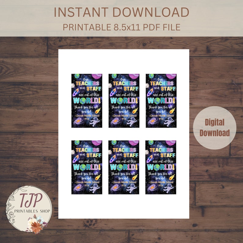 Teacher Appreciation TAGS, Teacher Thank You Gift TAG, End of School ...