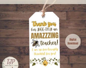 Teacher Appreciation TAGS, Teacher Thank You Gift TAG, End of School ...