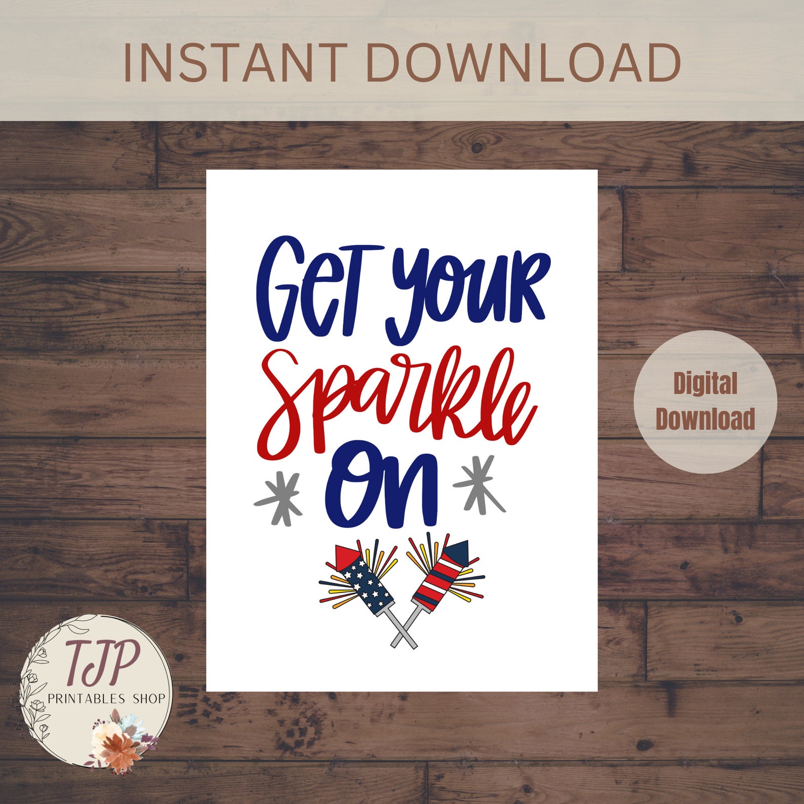 4th of July Table Sign Printable Party Decor for Fourth of July Party ...