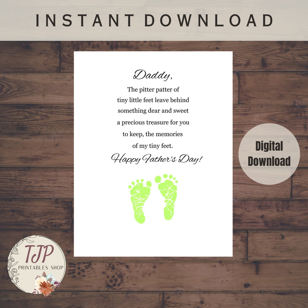 Fathers Day Footprint Editable Printable Finger Painting Craft for Dad ...