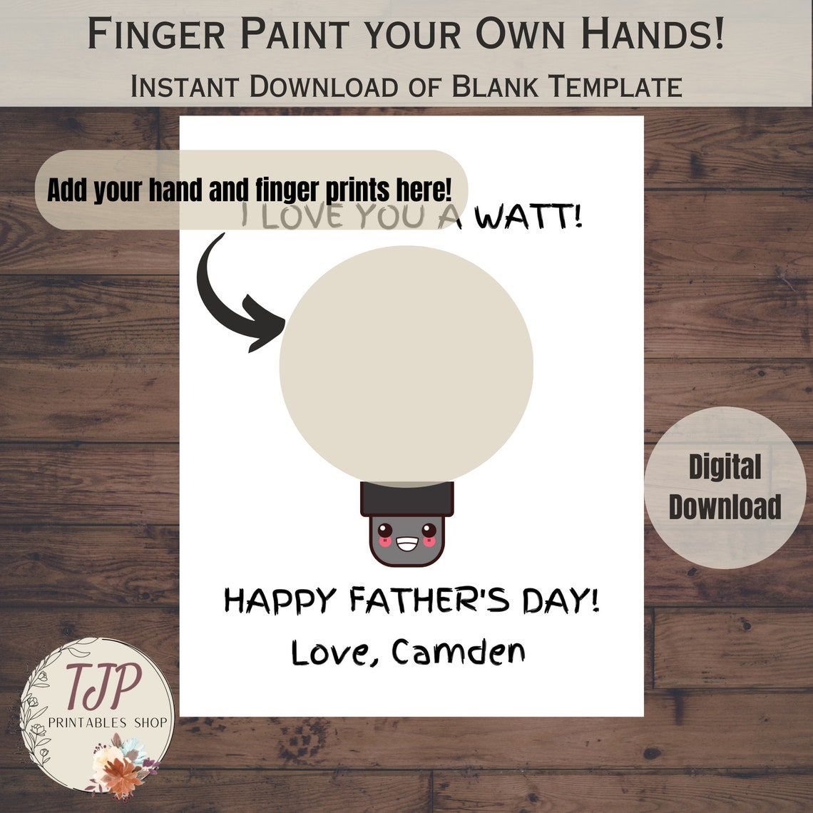 Handprint Fathers Day Craft for Fathers Day Gift From Daughter Fathers ...