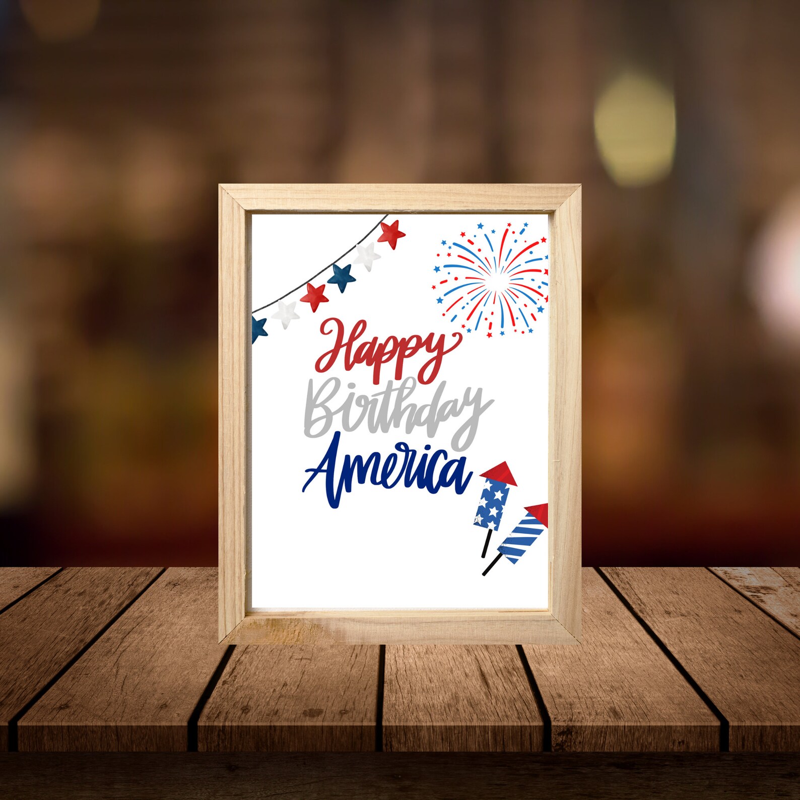 4th of July Table Sign Party Decor for Fourth of July Party Decorations ...