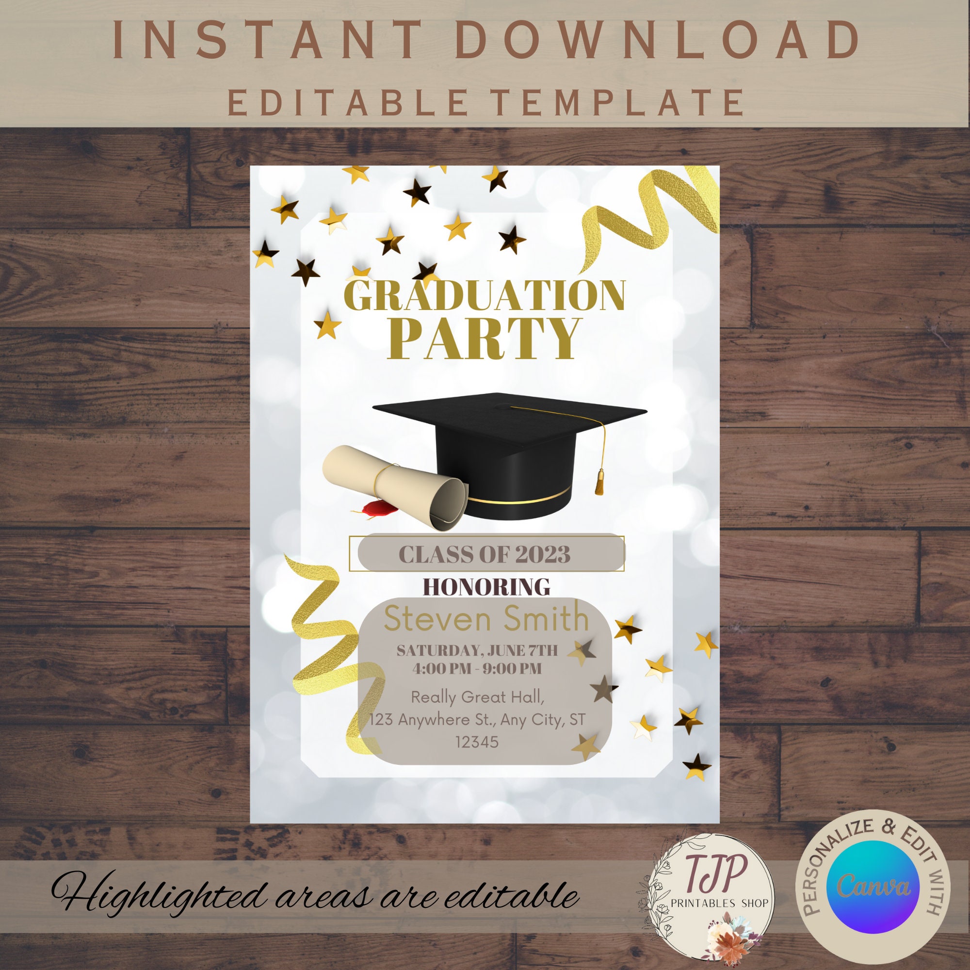 Printable Graduation Party Invitation Template, Instant Download ...
