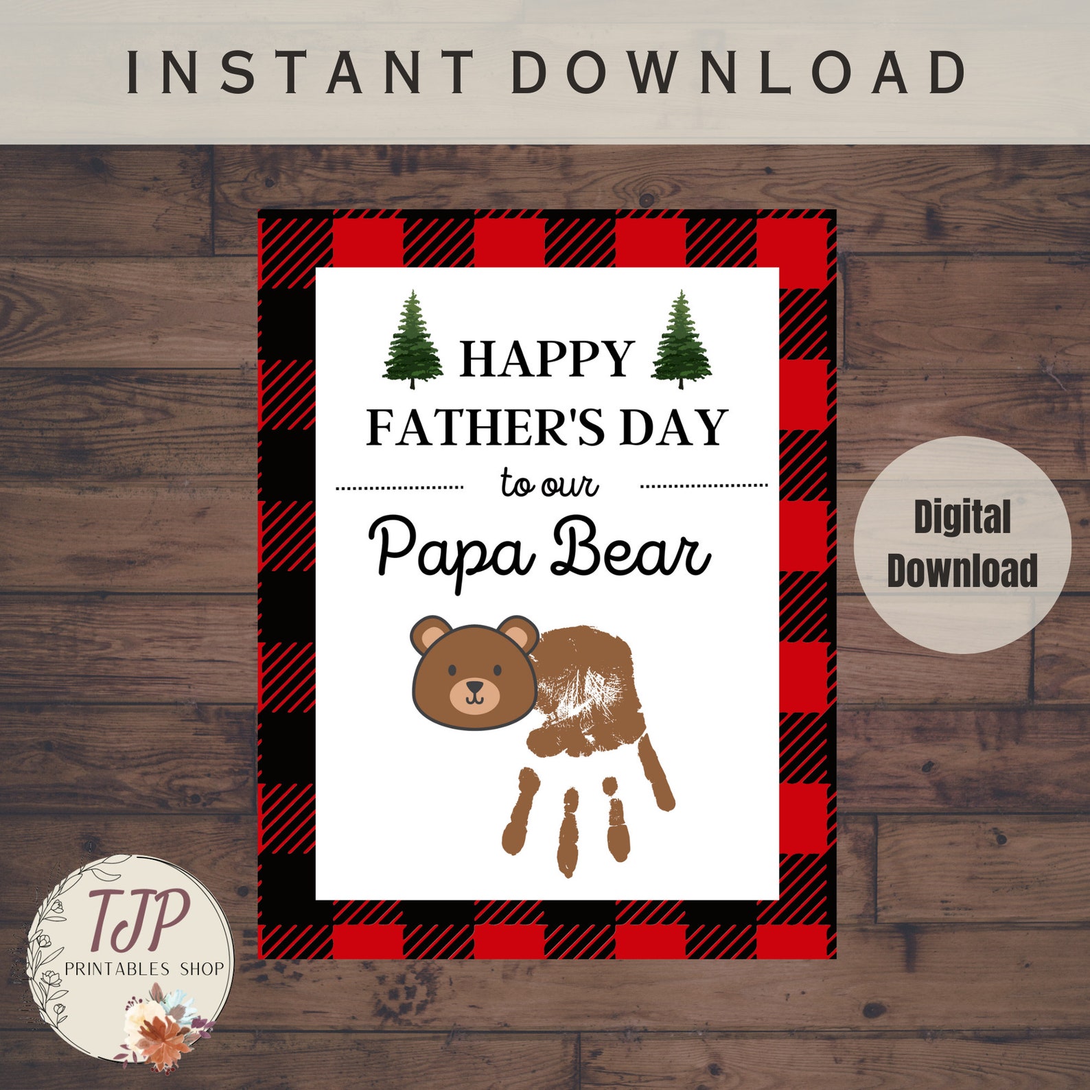Papa Bear Fathers Day Card for Fathers Day Gift for Fathers Day Card ...