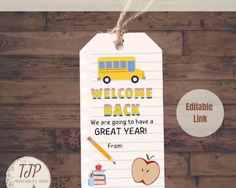 Printable Back to School Gift Tags, Gift Tags for Student First Day of ...