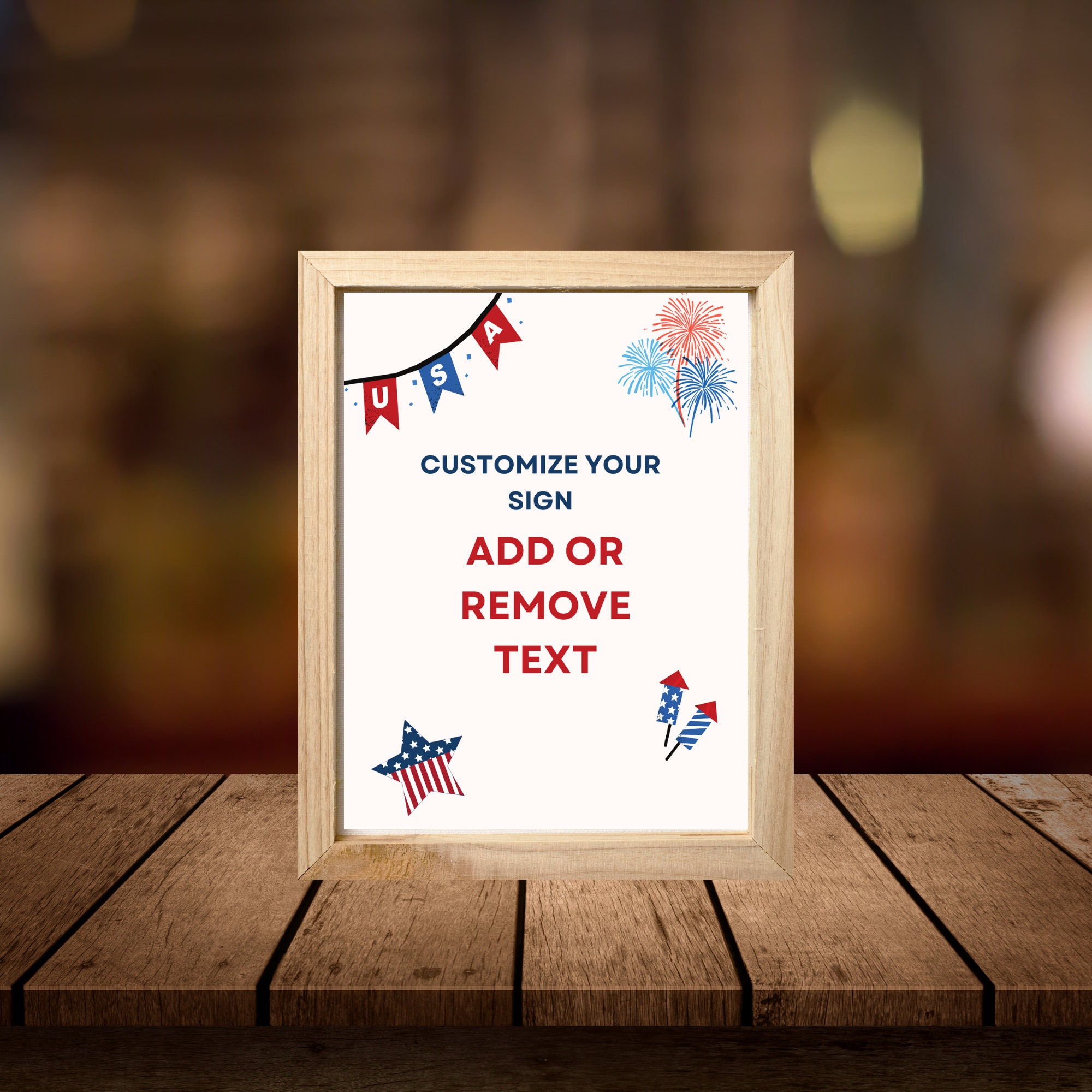 4th of July Party Table Sign for BBQ Party Food Table Sign for 4th of ...
