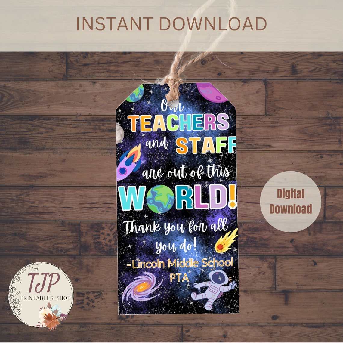 Teacher Appreciation TAGS, Teacher Thank You Gift TAG, End of School ...
