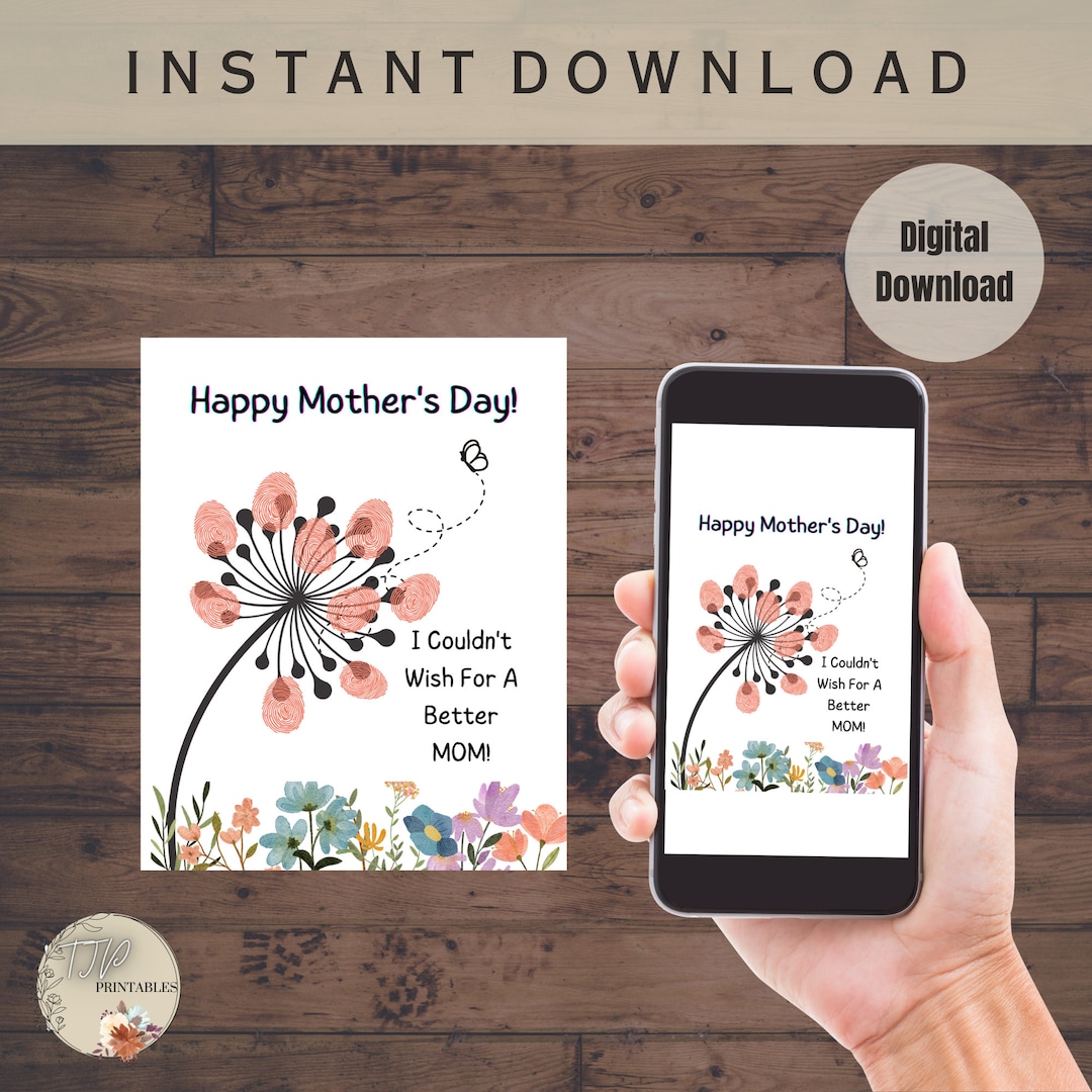 Mothers Day Finger Paint for Mom DIY Kid's Art Activity for Mom Kid's ...