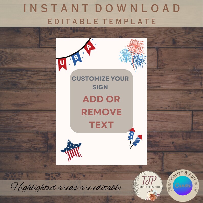 4th of July Party Table Sign for BBQ Party Food Table Sign for 4th of ...