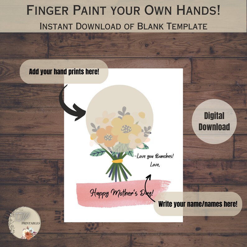 Mothers Day Finger Painting for Mom DIY Kid's Art Activity for Mom Kid ...