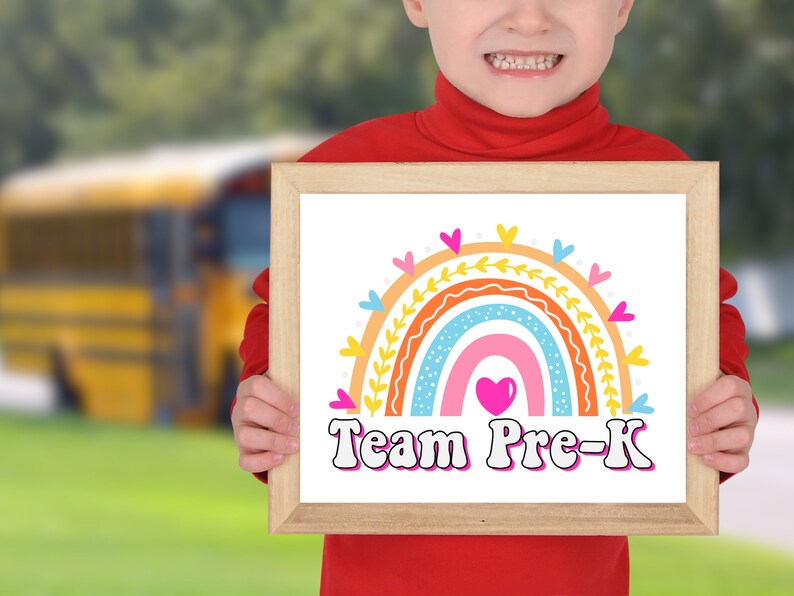 Team Pre-k Printable Back to School Sign for Preschool First Day of ...