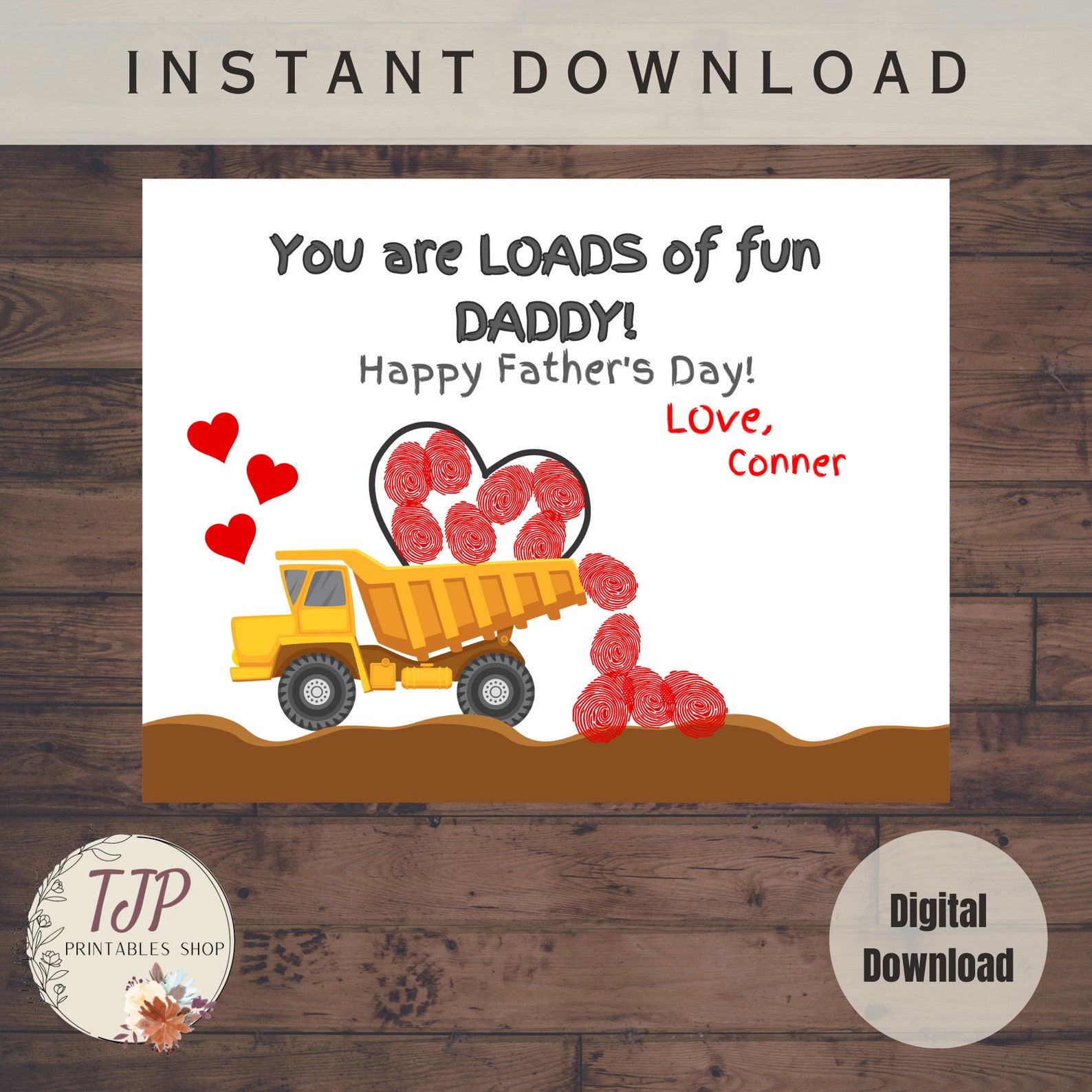 Fingerprint Gift for Fathers Day, Father's Day Printable Craft, Fathers ...