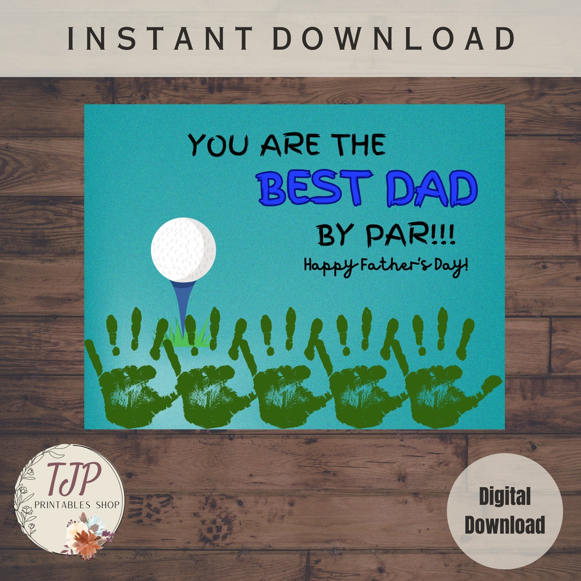 Fathers Day Gift Handprint Craft Golf Fathers Day Gift for Fathers Day ...