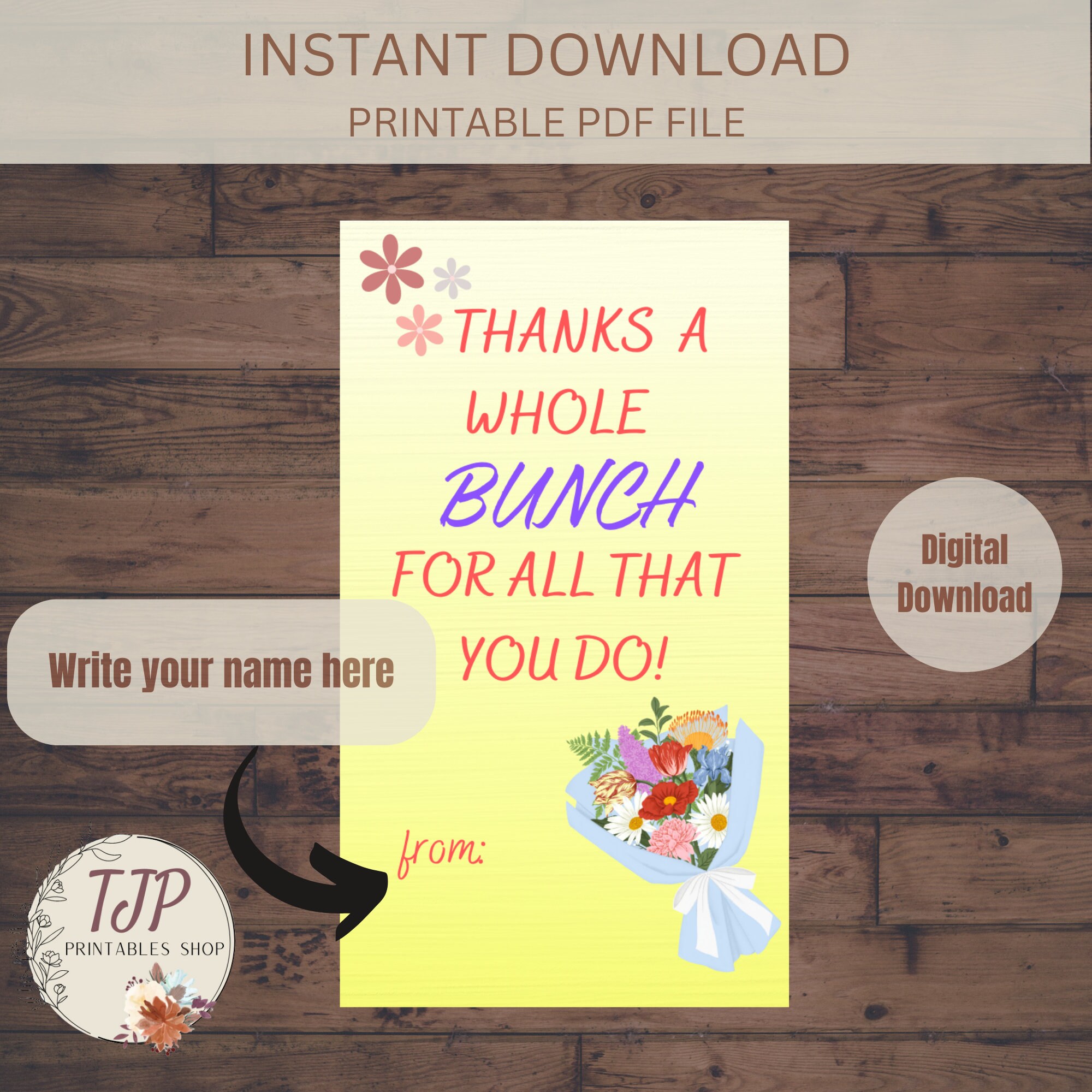 Teacher Appreciation Gift Tag Printable Thank You Tag for Teacher ...