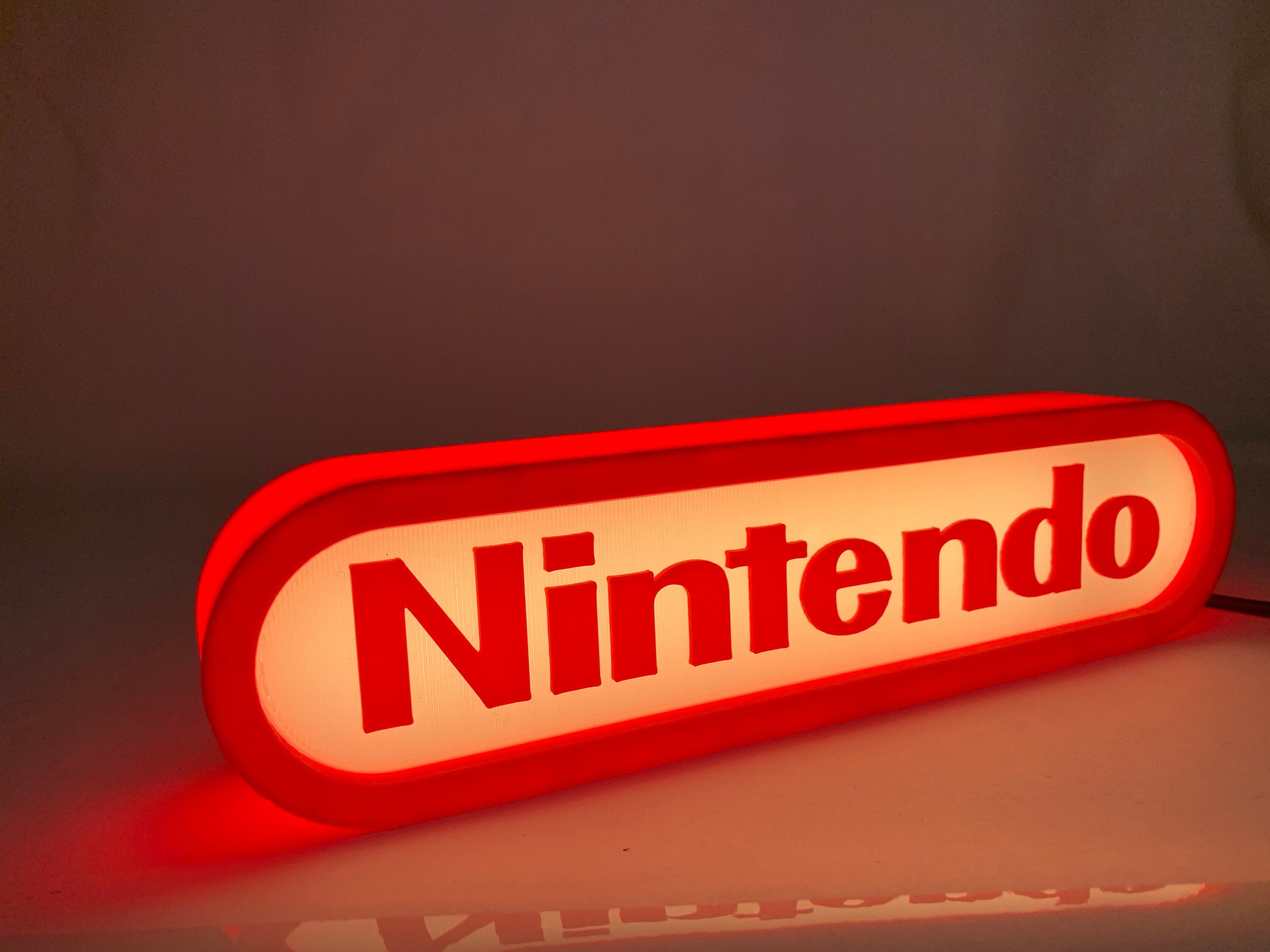 USB Nintendo Light Box Lamp - 5V LED Lightbox - Fan Made Nintendo Logo ...