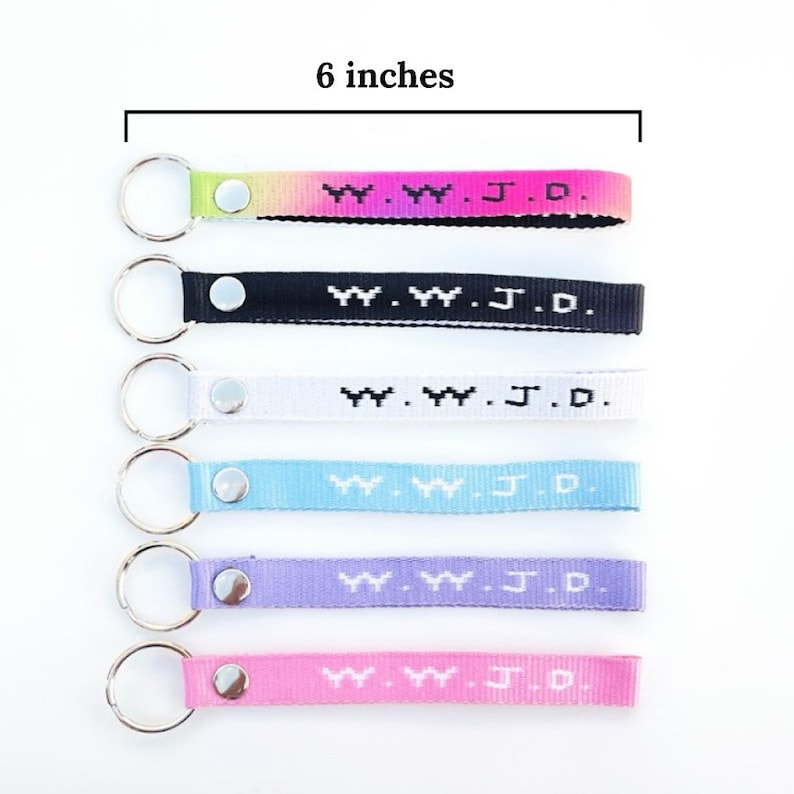 WWJD Keychain Wristlet - Christian Gospel Key Ring Strap - Etsy