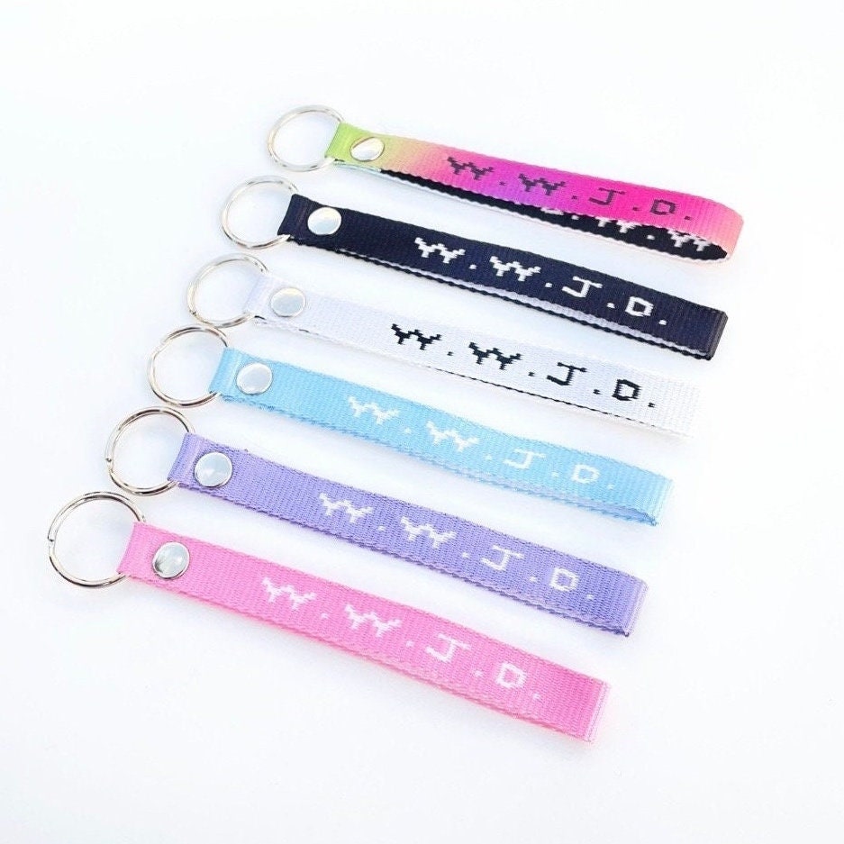 WWJD Keychain Wristlet - Christian Gospel Key Ring Strap - Etsy