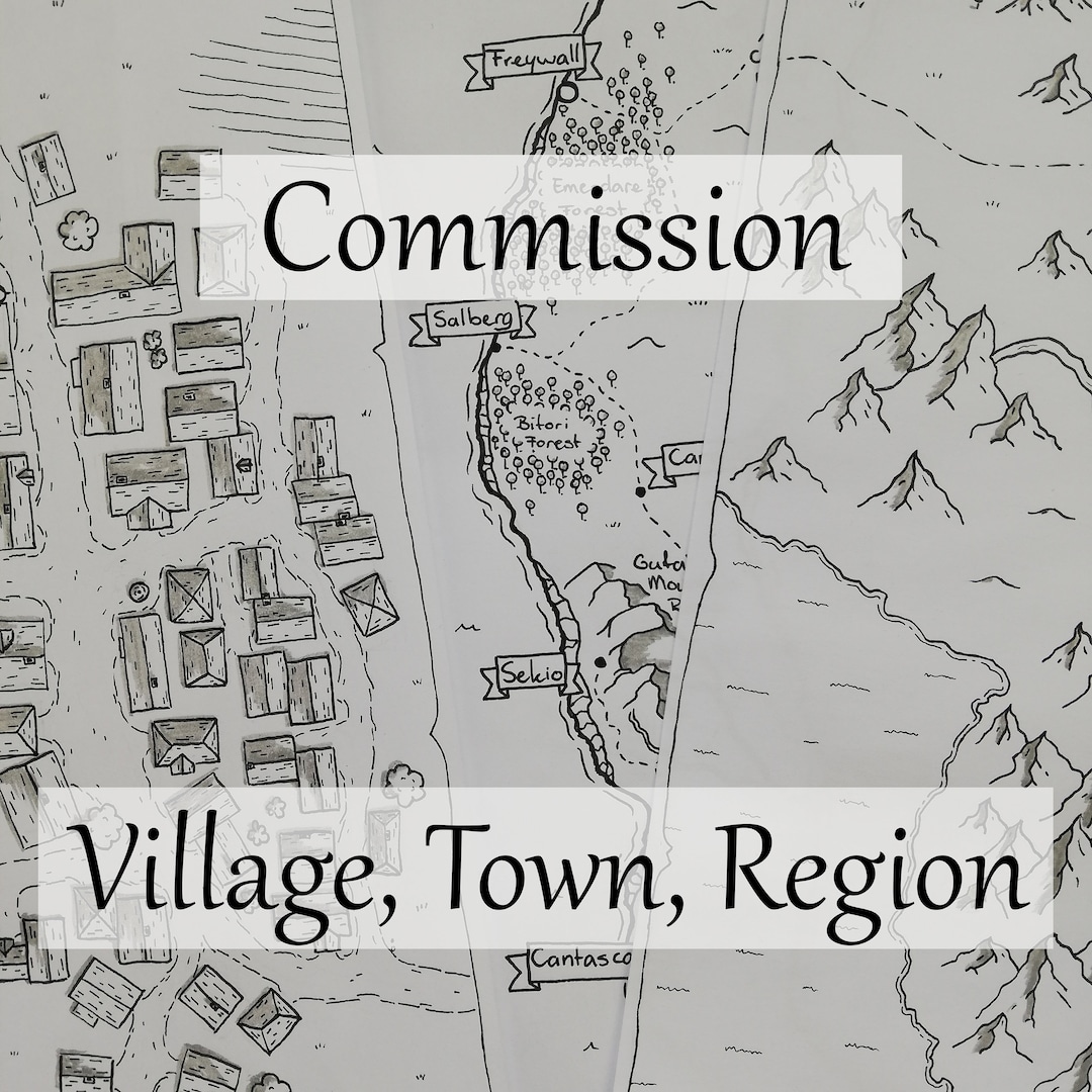 Commission Hand-drawn Map for Your TTRPG Game DIGITAL Product, Village ...