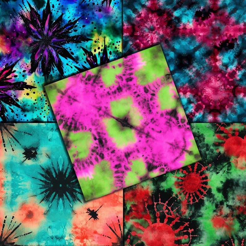 Tie Dye Digital Paper Tie-dye Seamless Pattern, 3600x3600 Px, 300 DPI ...