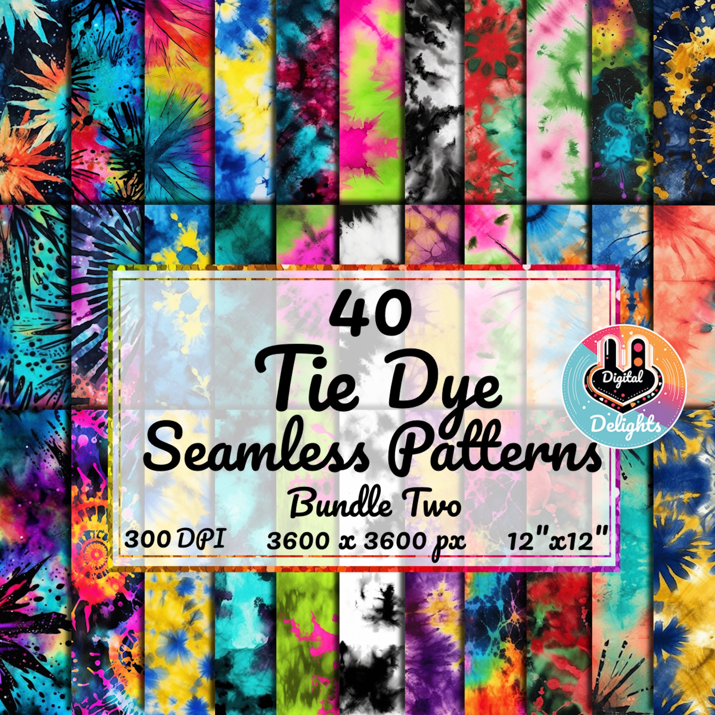 Tie Dye Digital Paper Tie-dye Seamless Pattern, 3600x3600 Px, 300 DPI ...