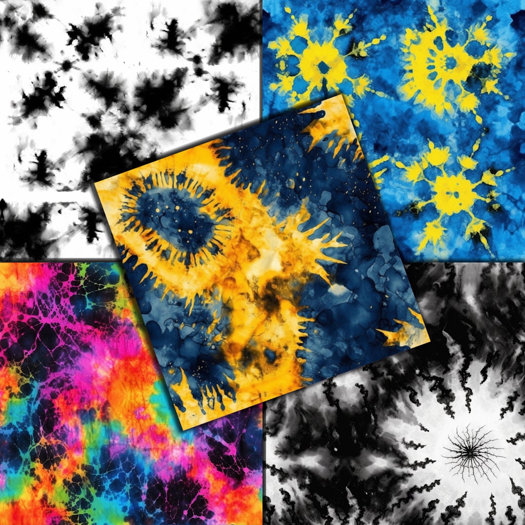 Tie Dye Digital Paper Tie-dye Seamless Pattern, 3600x3600 Px, 300 DPI ...