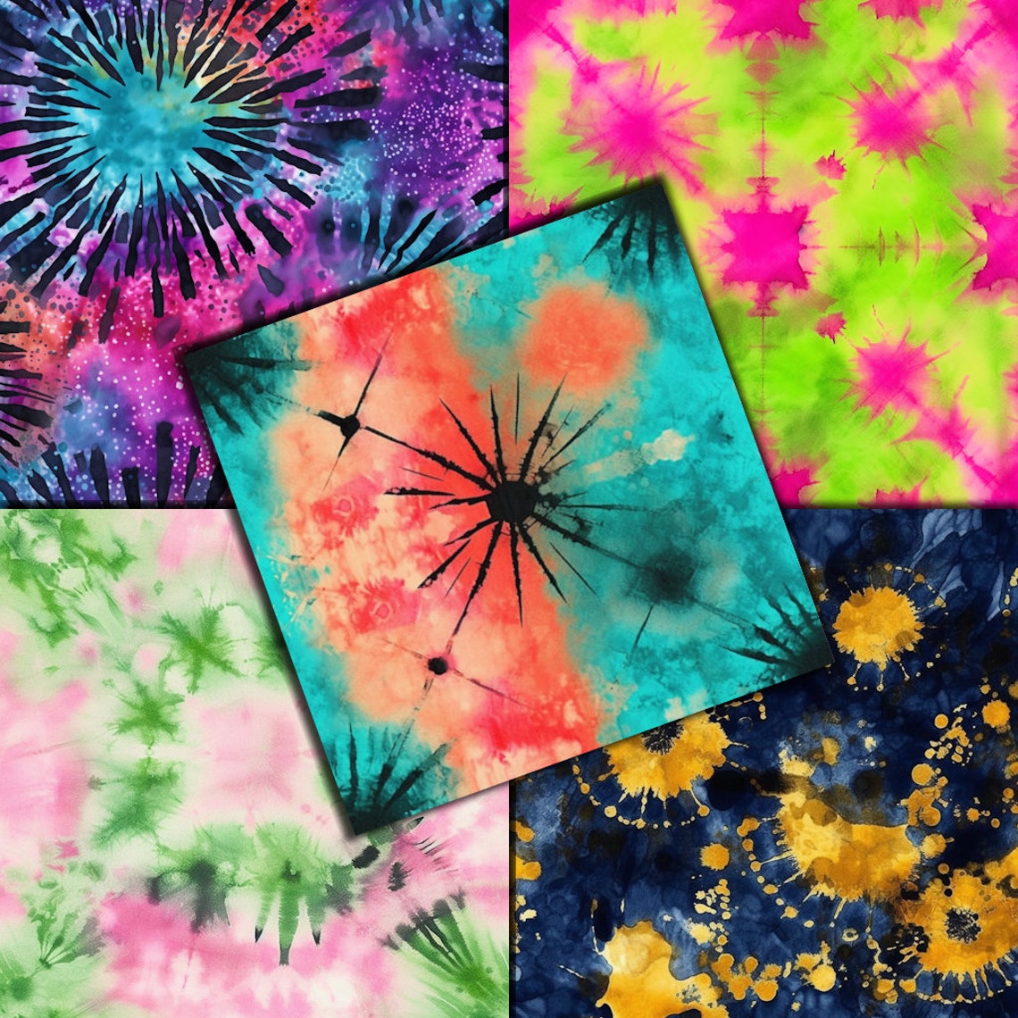 Tie Dye Digital Paper Tie-dye Seamless Pattern, 3600x3600 Px, 300 DPI ...