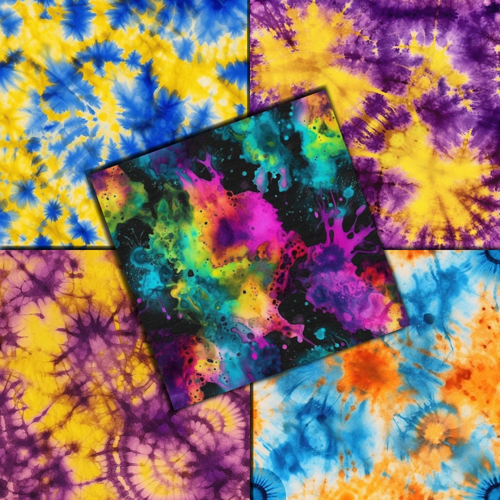 Tie Dye Digital Paper Tie-dye Seamless Pattern, 3600x3600 Px, 300 DPI ...