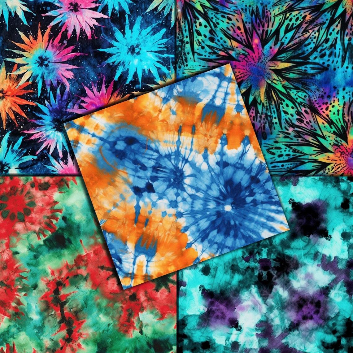 Tie Dye Digital Paper Tie-dye Seamless Pattern, 3600x3600 Px, 300 DPI ...
