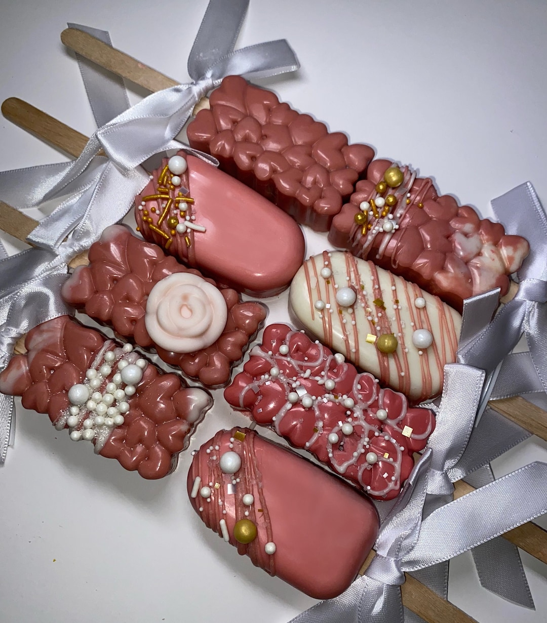 Metallic Rose Gold Blush Cakesicles, Mauve, Dusty Pink, Mother's Day ...