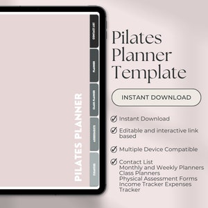 Reformer & Matwork Pilates Class Planner for Instructors | Digital And ...