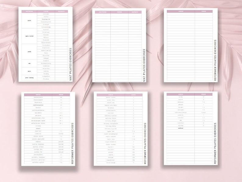 Pilates Class & Assessment Planner - Etsy