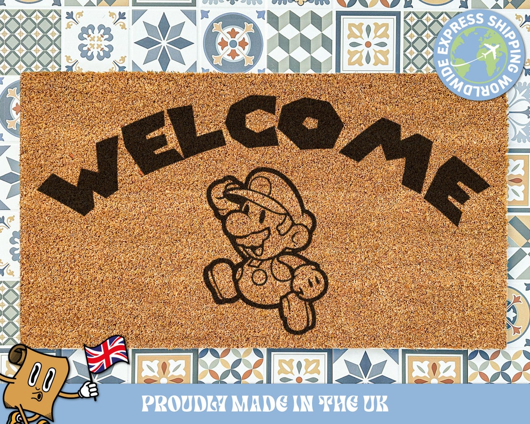 Welcome Mario Jumping Doormat Mario Bros Themed Doormat - Etsy