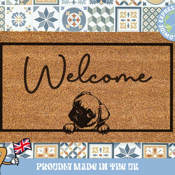Pug Welcome Mat - Etsy